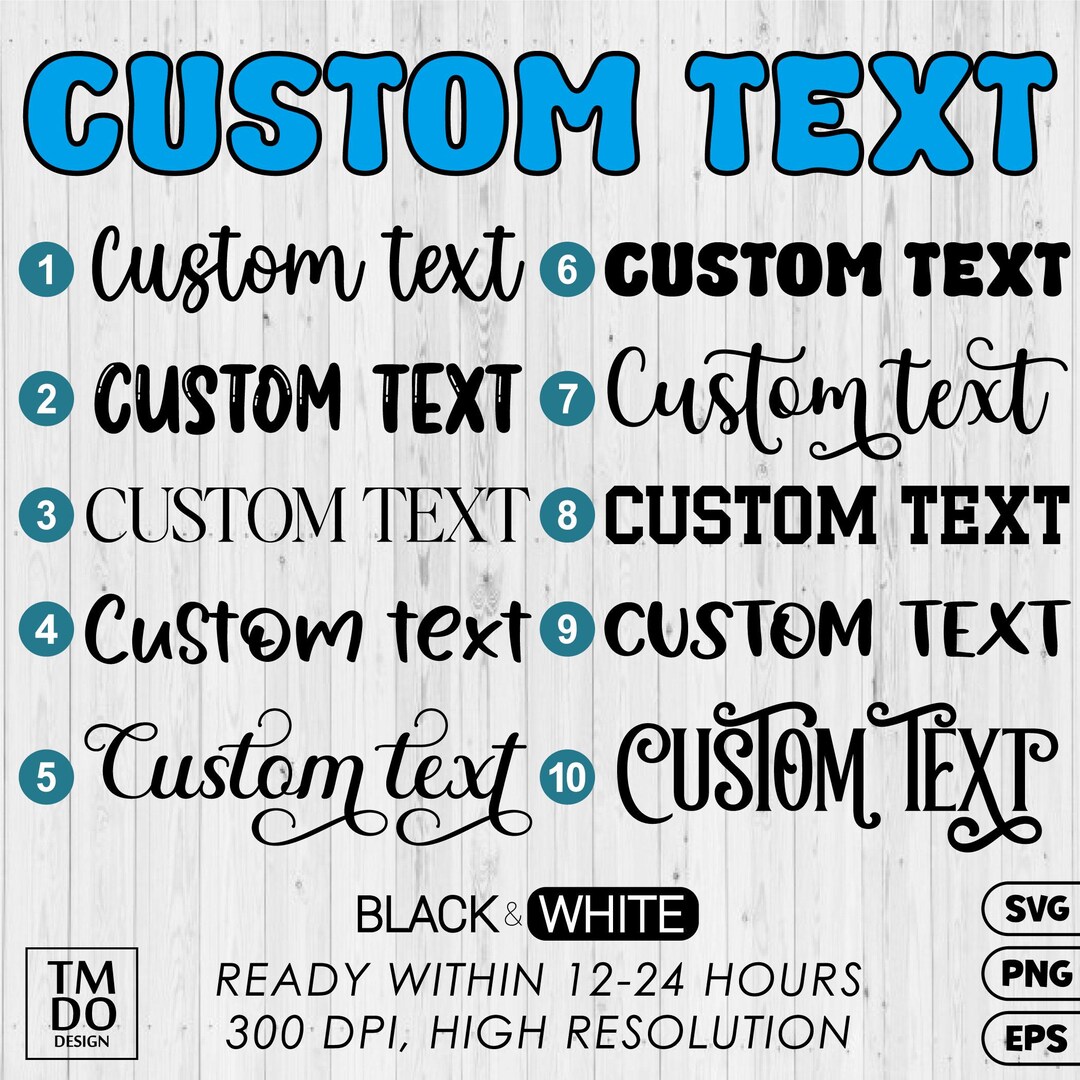 Custom Name Svg, Custom Text Svg, Personalized Text PNG, Custom Text ...