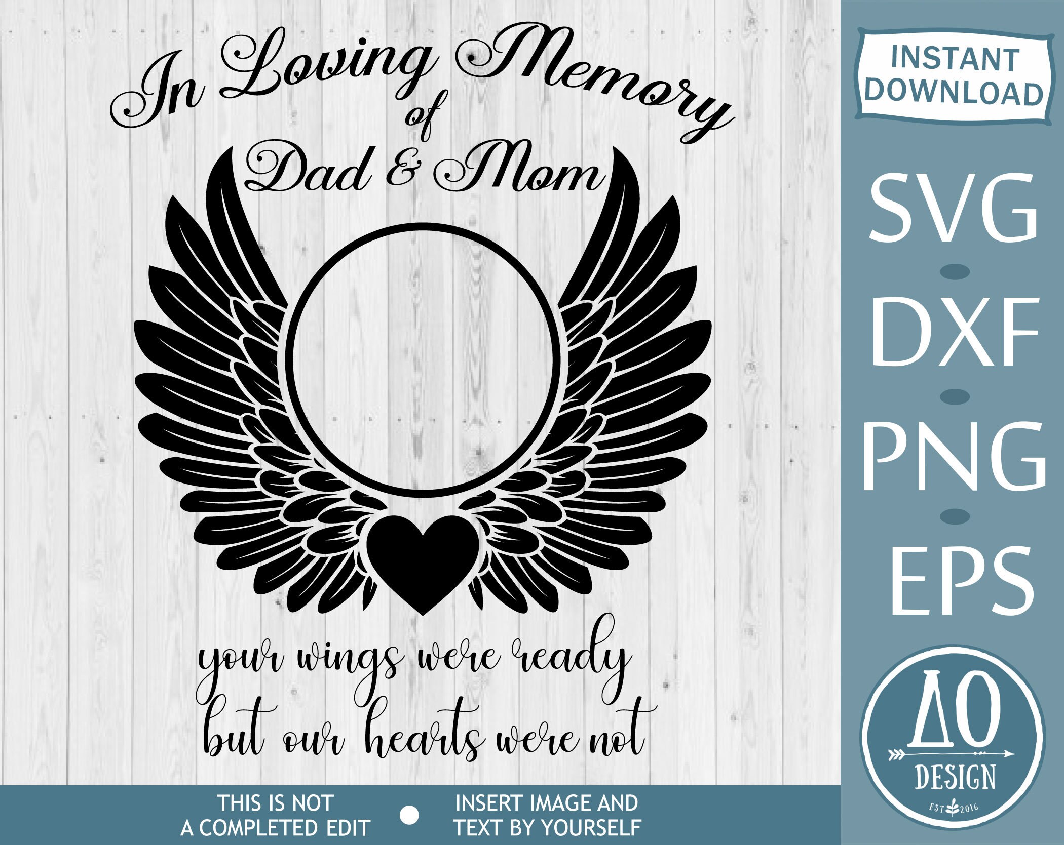 In Loving Memory of Dad and Mom Parents Memorial Svg Angel - Etsy