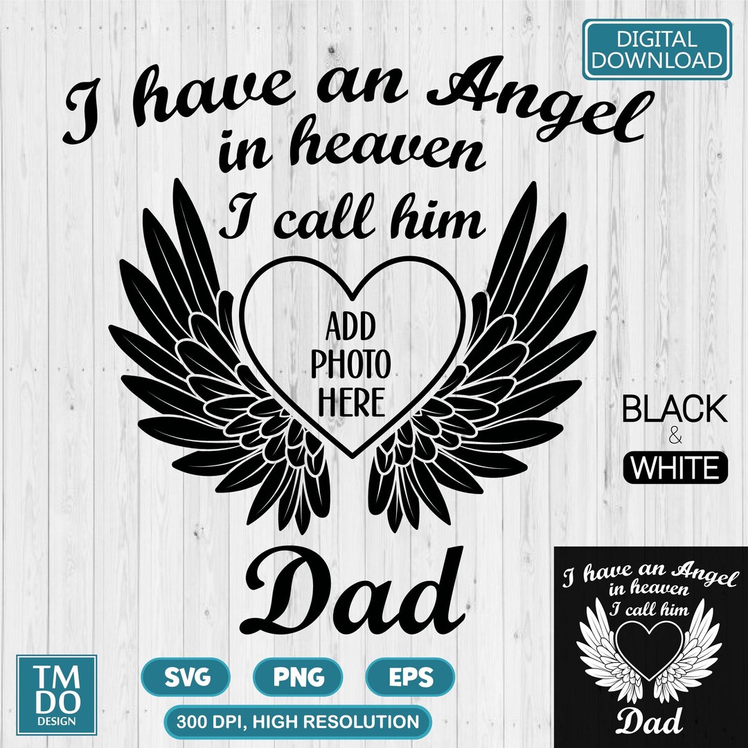 Dad in Loving Memory Svg, Dad Angel Wings SVG, in Memory of Dad Svg ...