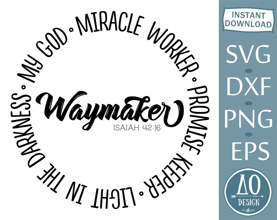 Waymaker Svg, Miracle Worker, Way Maker Svg, Waymaker Png, Promise ...