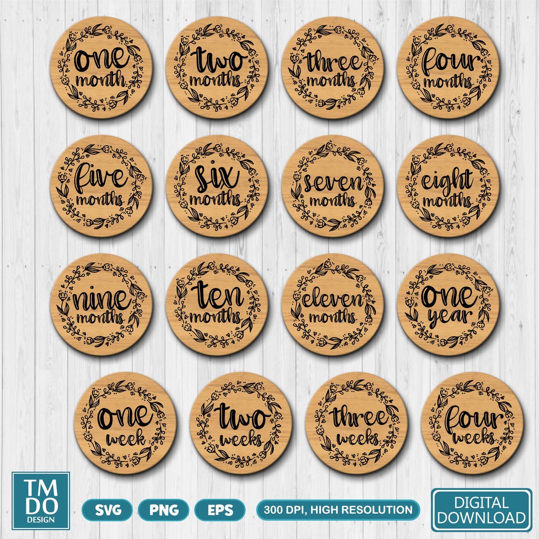Baby Monthly Milestone Svg , Baby Monthly Milestone Rounds SVG ...