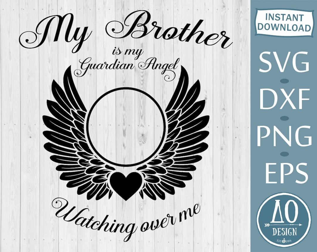 Brother Memorial Svg, in Loving Memory Svg, Brother Angel Wings Svg ...
