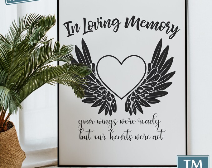 In Loving Memory SVG, in Memory Svg, Heart With Flying Birds Memorial ...