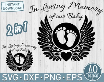 Baby Memorial SVG in Loving Memory SVG RIP Frame Svg in | Etsy Canada