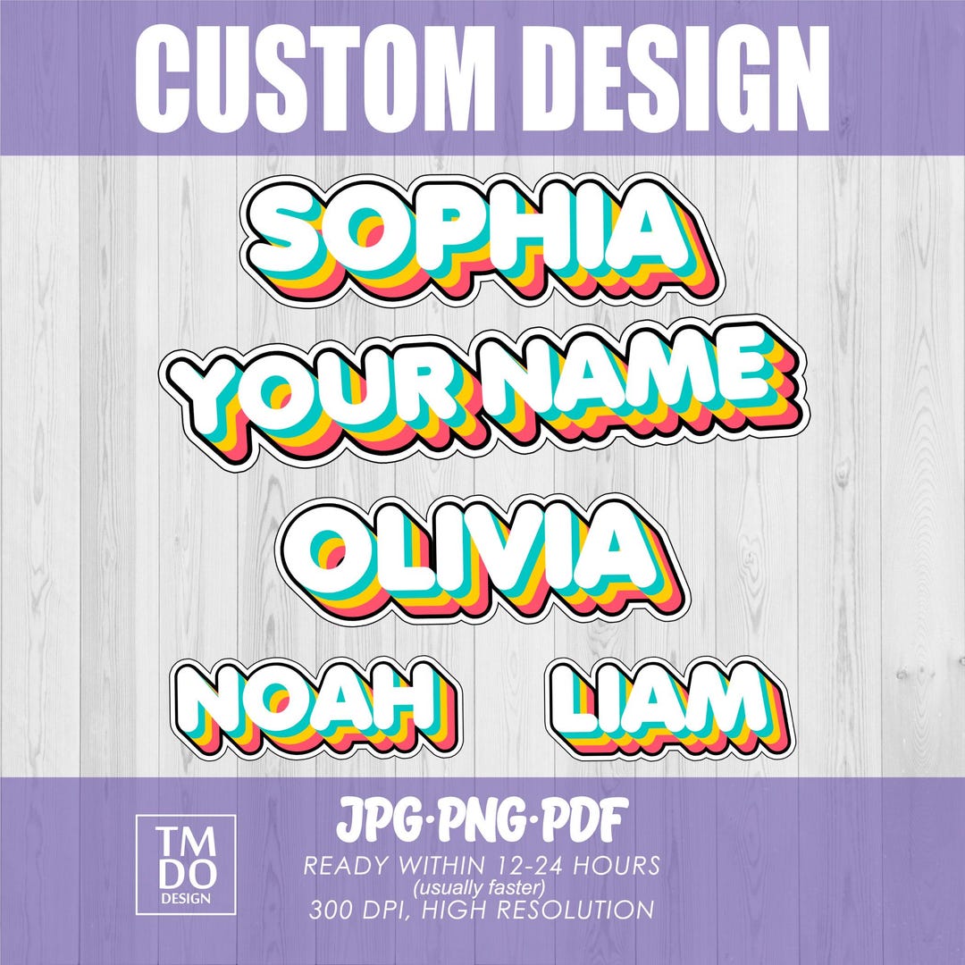 Custom Name Stickers PNG, Name Labels PNG, Custom PNG Stickers ...