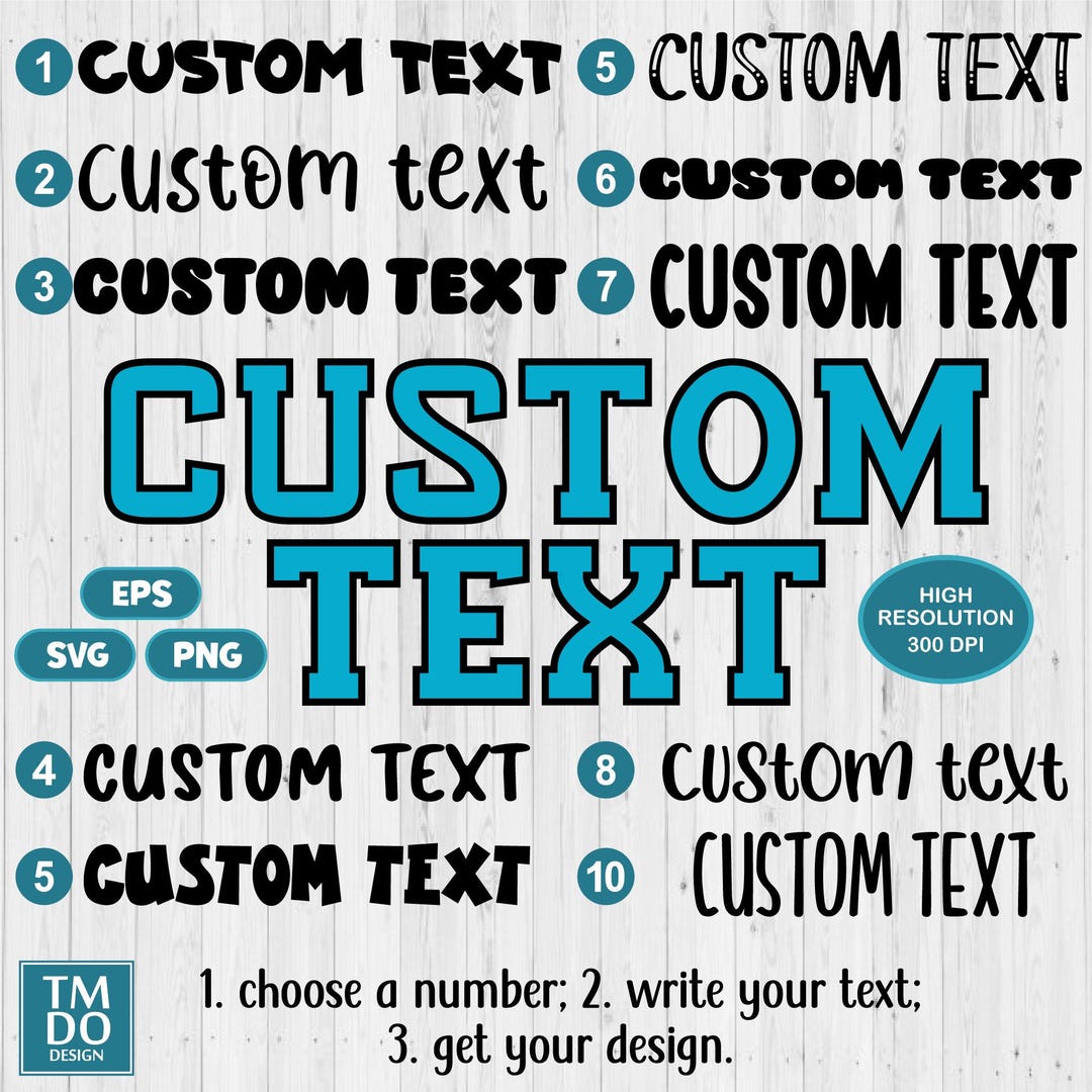 Custom Name Svg, Custom Text Svg, Personalized Text PNG, Custom Order ...