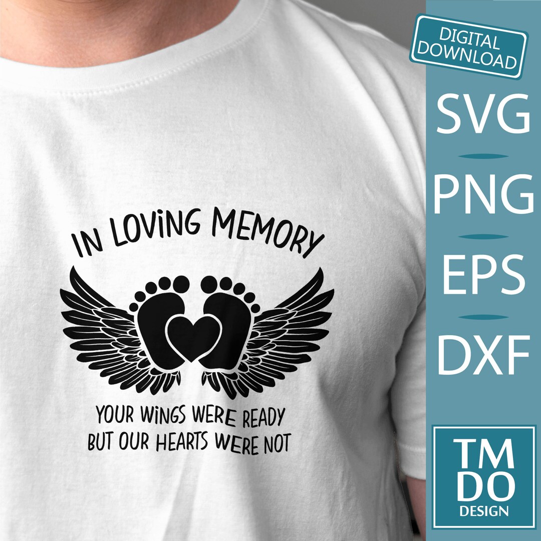 Baby in Loving Memory SVG, Rest in Peace Baby, Baby Angel Wings Svg, in ...