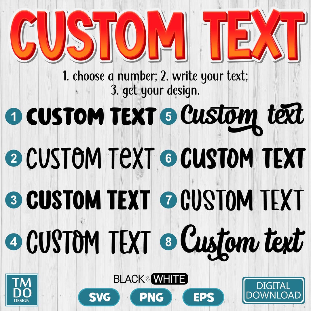 Custom Name Svg, Custom Text Svg, Personalized Text PNG, Create Custom ...