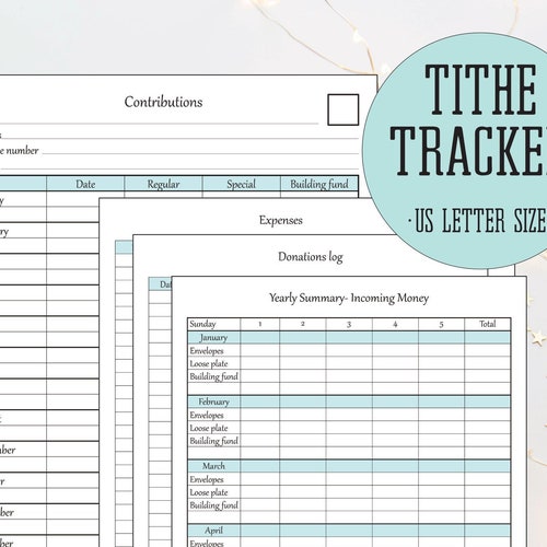 Tithe Tracker Giving Log Tithes and Offerings Donations - Etsy