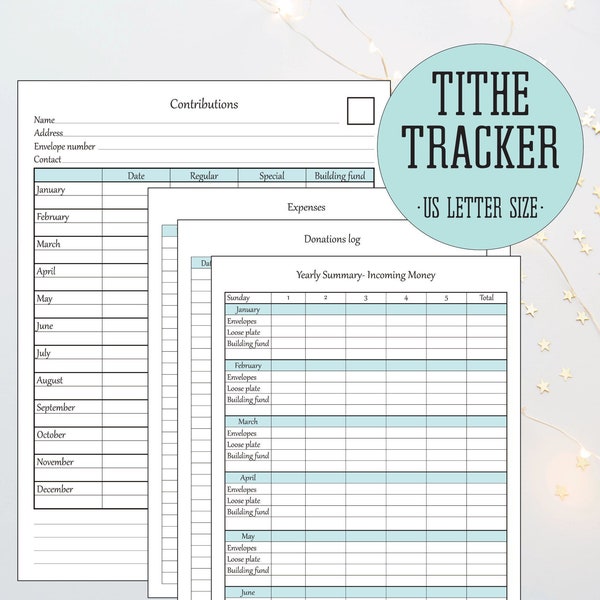 Church Tithe Log - Etsy