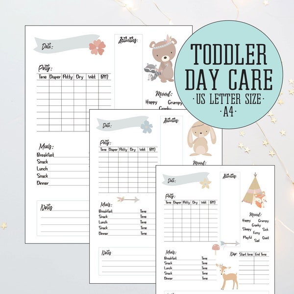 Toddler Daily Sheet - Etsy