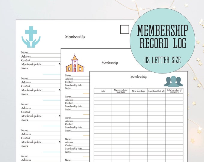 Church Membership Record Book Membership Tracker New Members - Etsy