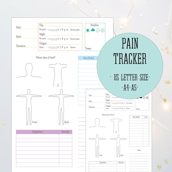 Printable Pain Diary - Etsy