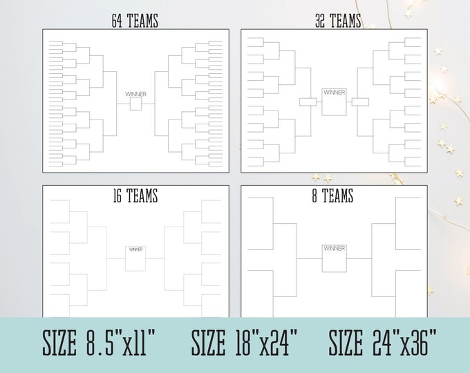 22 X 34 Erasable Tournament Bracket 32 Player/team Double Elimination ...