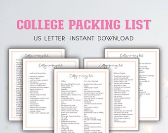 Best Freshman Packing List Printable, College Dorm Room Essentials ...