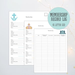 Church Membership Record Book, Membership Tracker, New Members Register ...