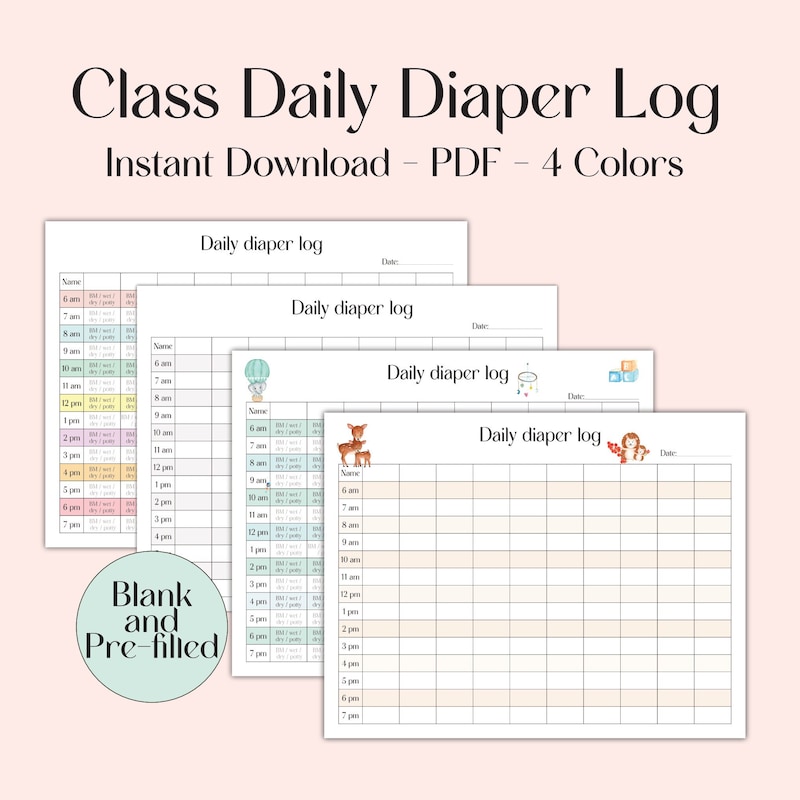 Baby Diaper Changing Log - Etsy