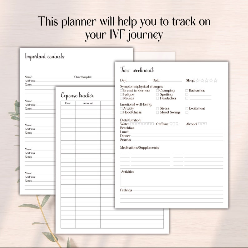 IVF Planner Printable, IVF Checklist, Fertility Planner, IVF Treatment ...