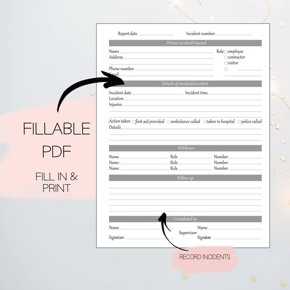 Free Incident Report Form Printable
