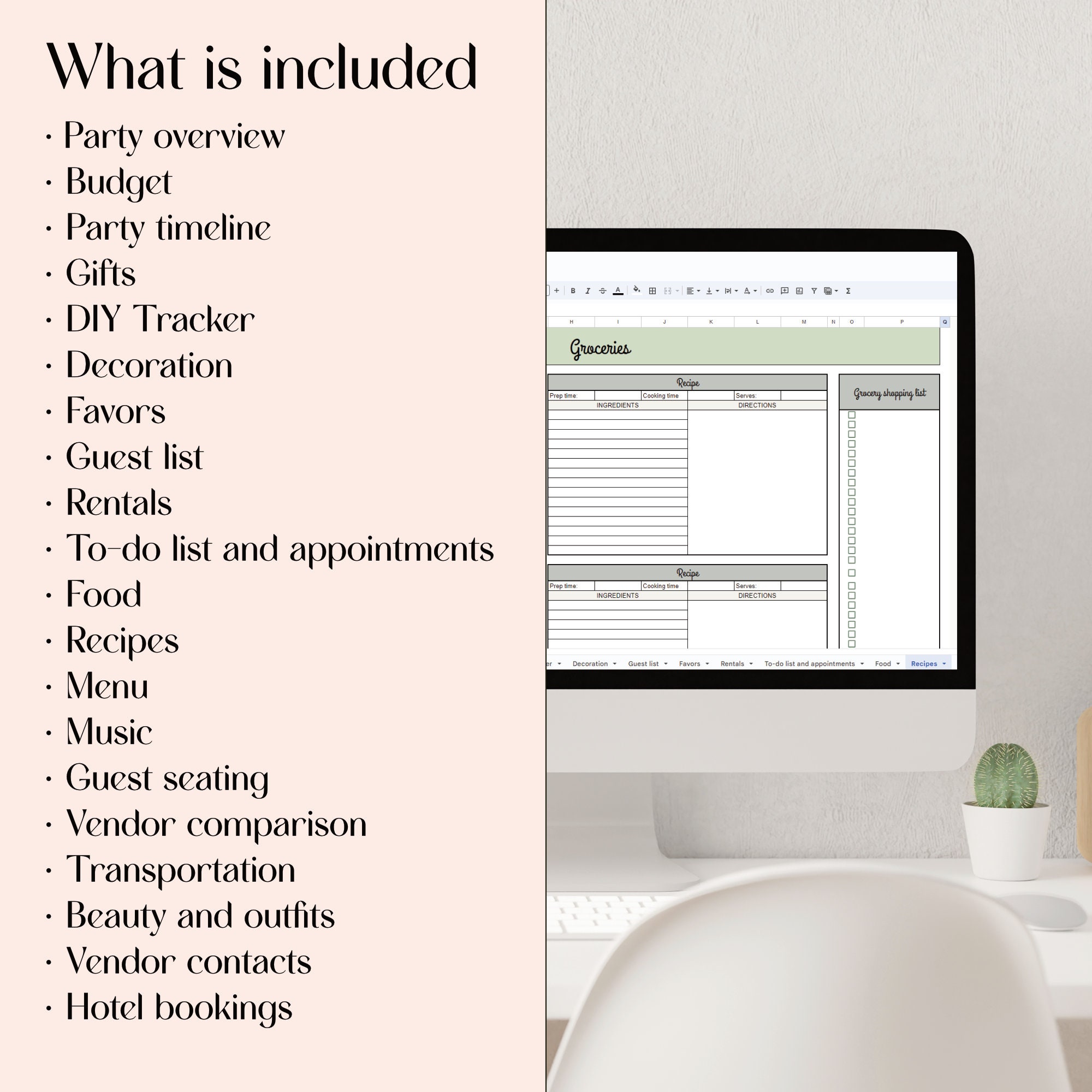 Party Planner Template, Party Planning Checklist, Editable in Google ...