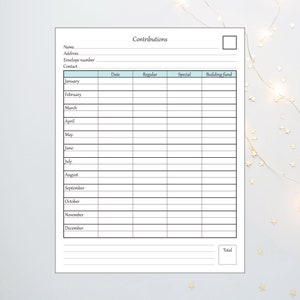 Tithe Tracker, Giving Log, Tithes and Offering Tracker, Donations Log ...