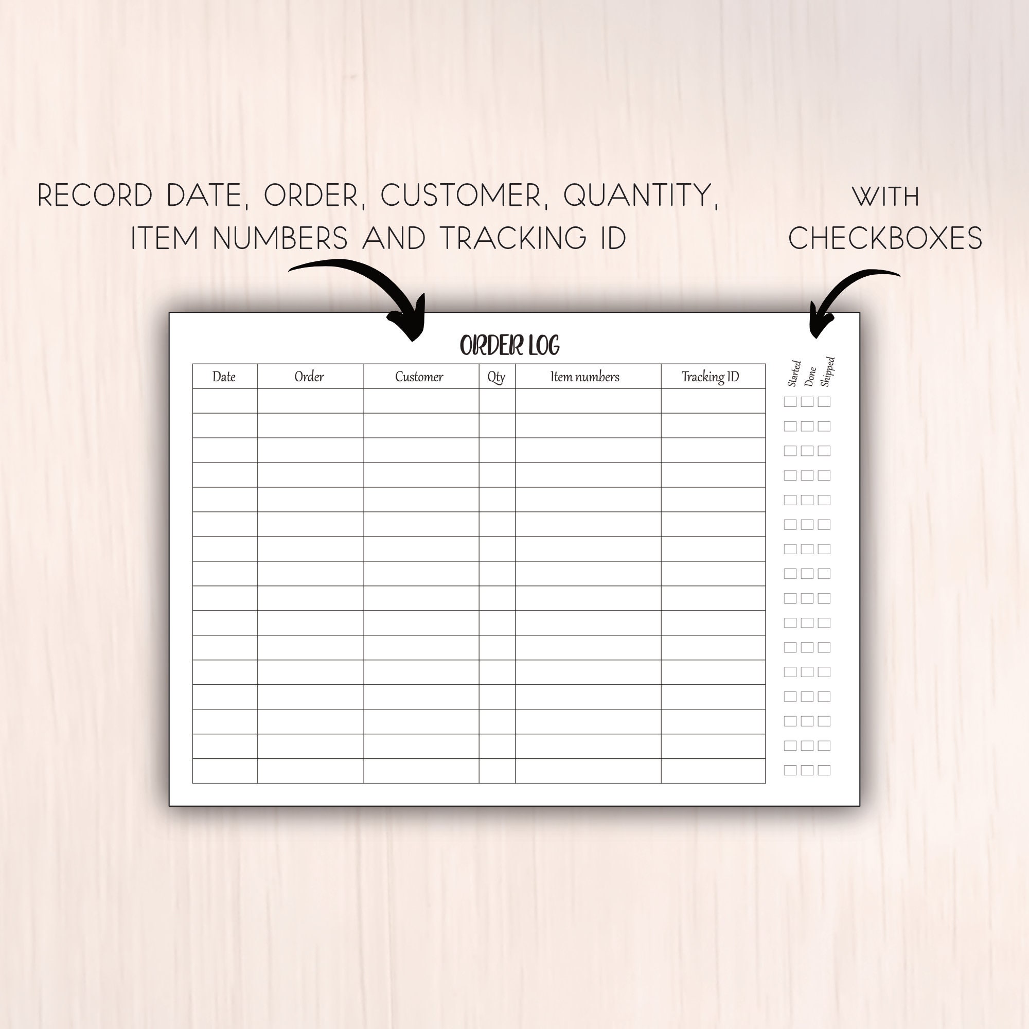 Order Form Template, Printable Order Tracker Sheet, Sales Tracker ...