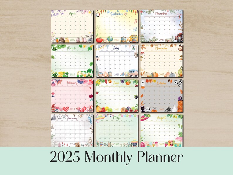 2025 Calendar Printable and Fillable, Monthly Calendar, Every Month Has ...