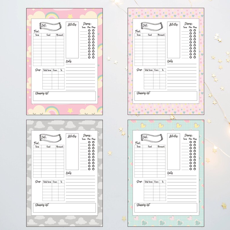 Baby Log Printable, Childcare Log, Instant Download, Nanny Log, Daily ... Baby Log Printable, Childcare Log, Instant Download, Nanny Log, Daily ...
