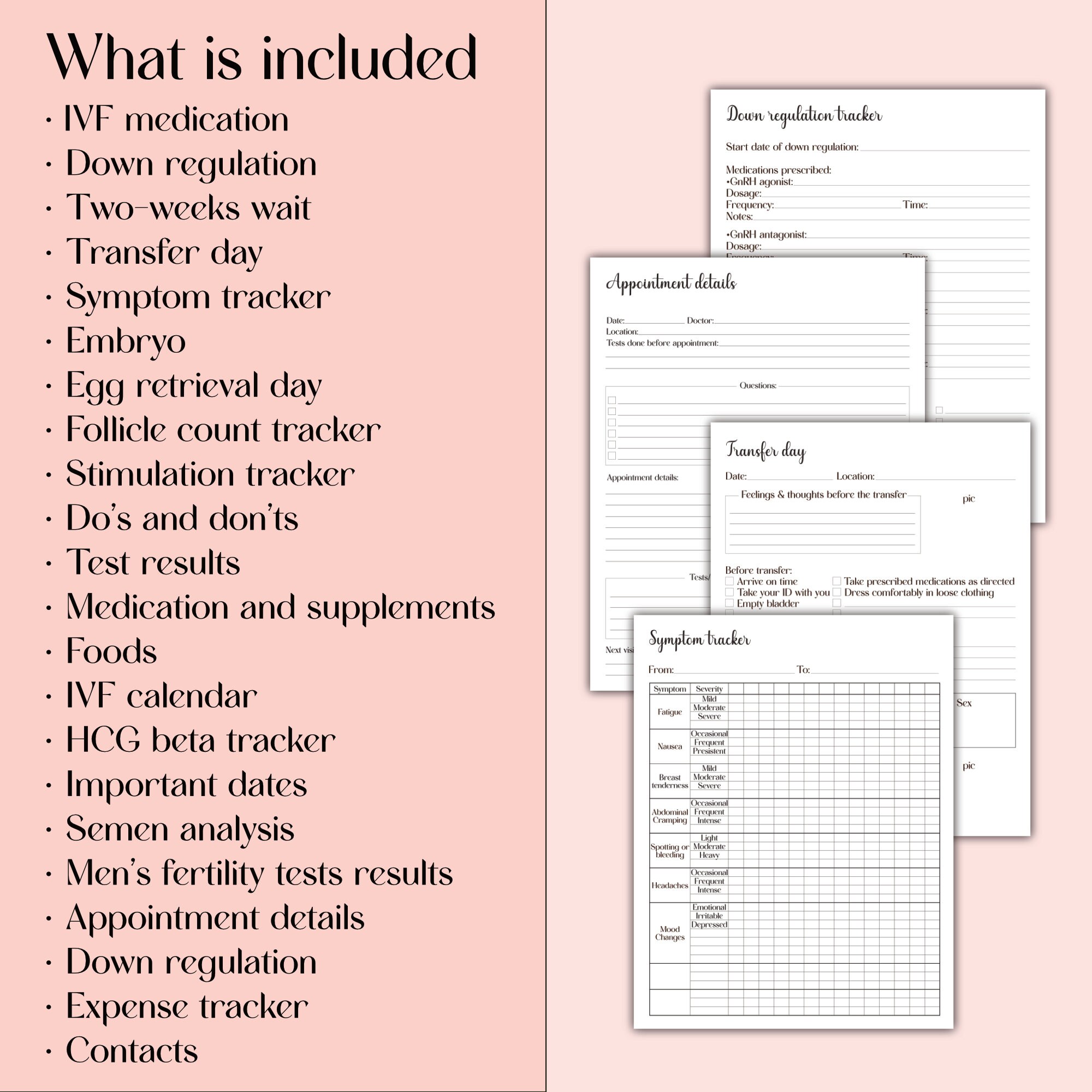 IVF Planner Printable, IVF Checklist, Fertility Planner, IVF Treatment ...