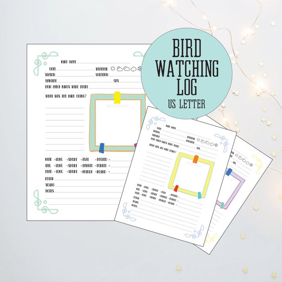 Bird Watching Log for Kids Printable Bird Watching Log Bird | Etsy