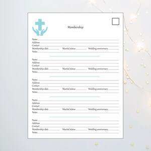 Church Membership Record Book, Membership Tracker, New Members Register ...