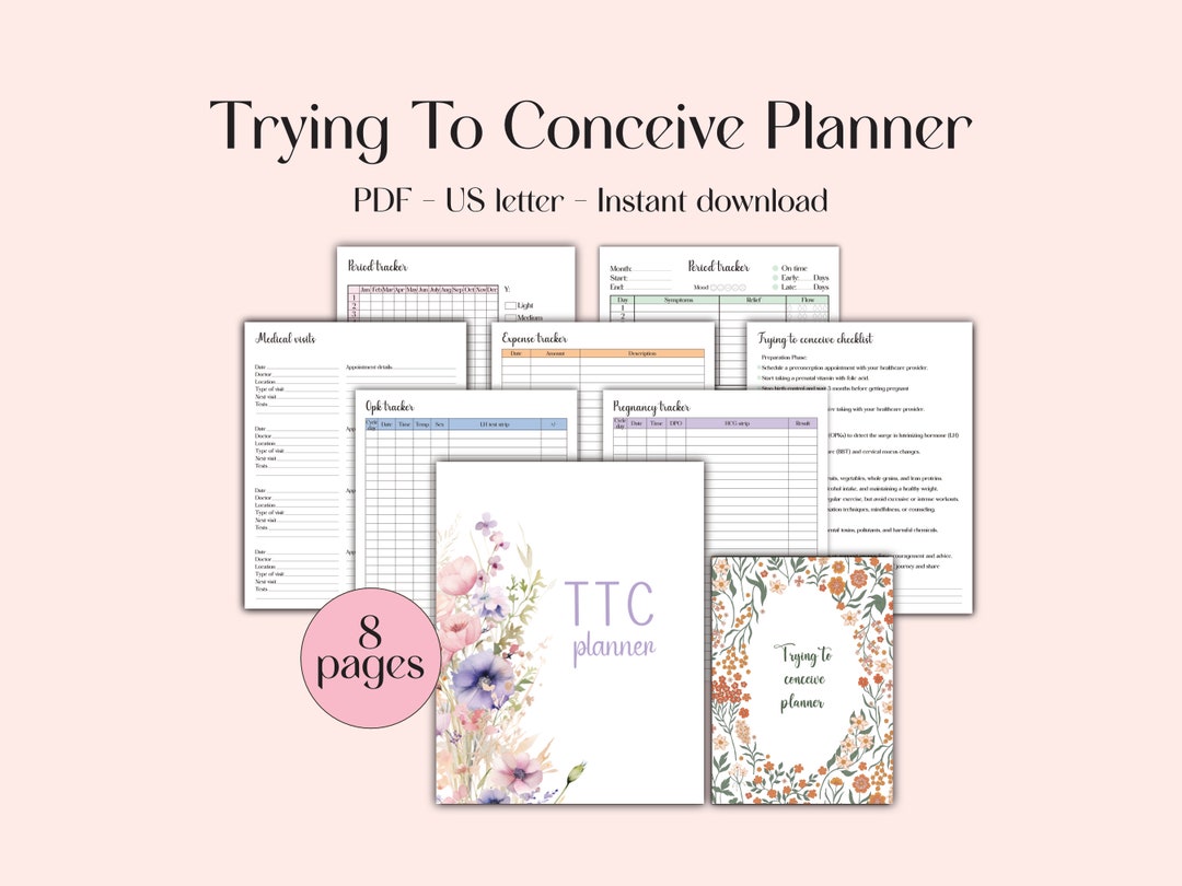 Trying to Conceive Planner, Pregnancy Planner, OPK and HCG Tracking, Body Basal Temperature ...