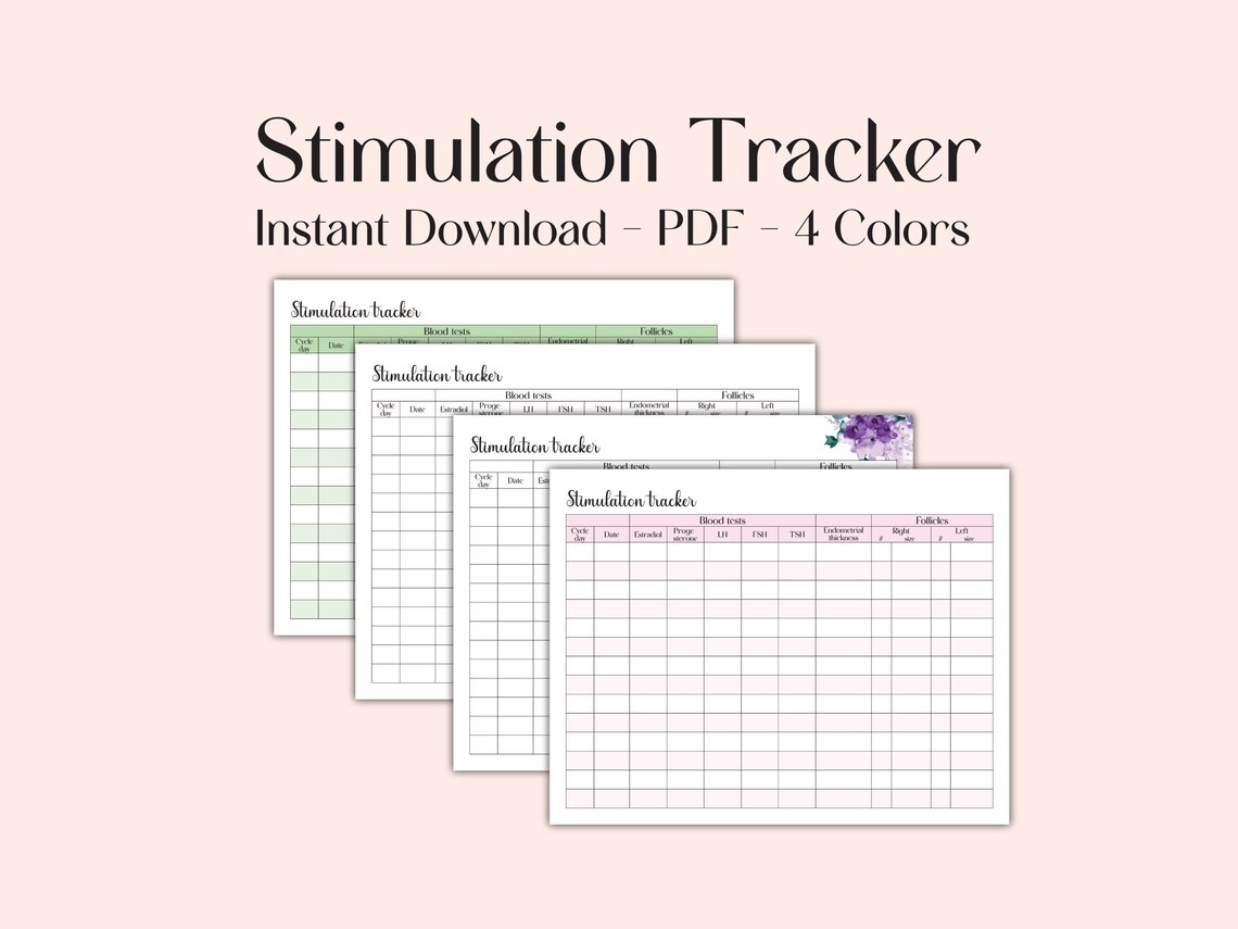 Stimulation Tracker, IVF Planner, Printable in Vitro Journey Templates ...