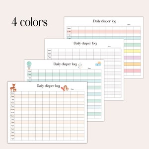 Diaper Changing Tracker Printable, Daily Diaper Log & Classroom Chart ...