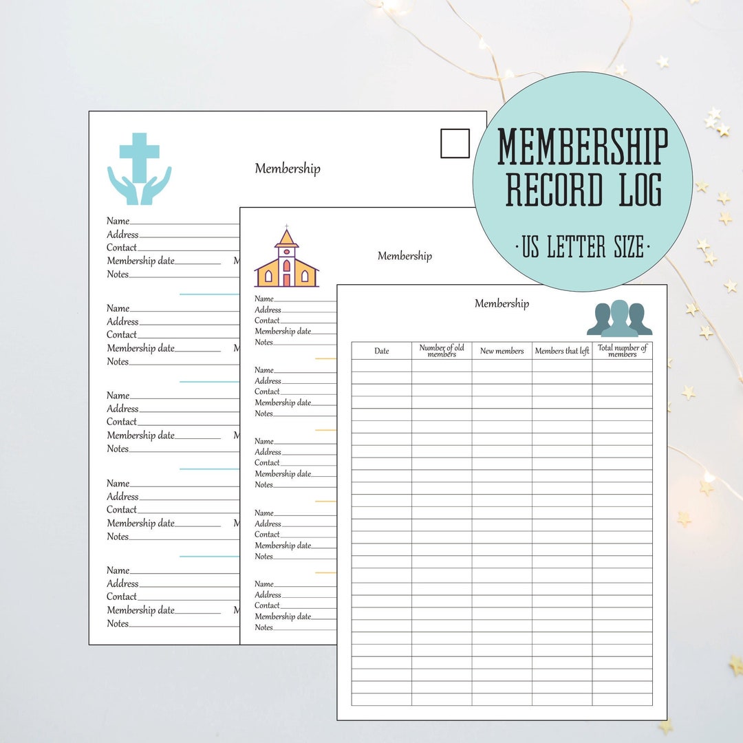 Church Membership Record Book, Membership Tracker, New Members Register ...