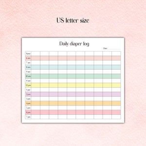 Diaper Changing Tracker Printable, Daily Diaper Log & Classroom Chart ...