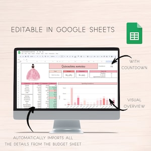 Quinceañera Planner, Editable in Google Sheets, Quince Planning ...
