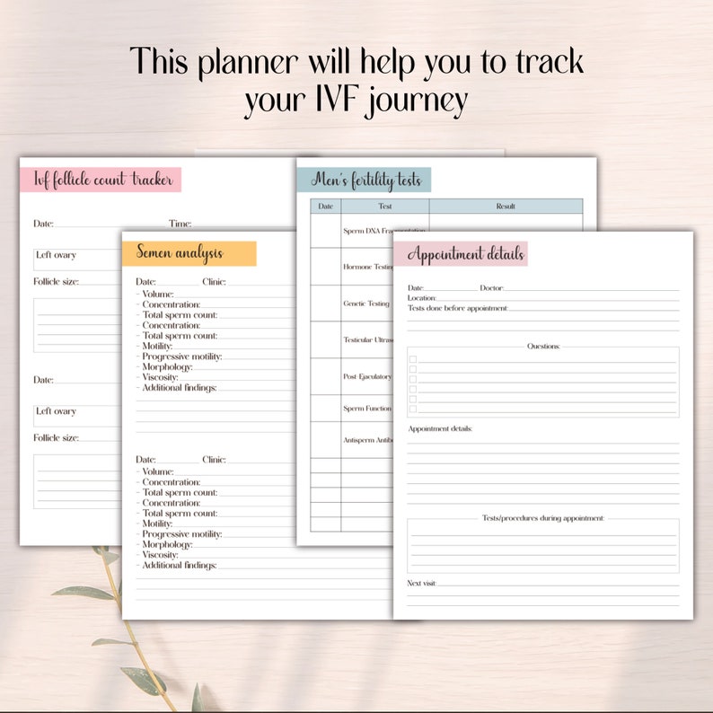 IVF Planner Printable, IVF Checklist, Fertility Planner, IVF Treatment ...