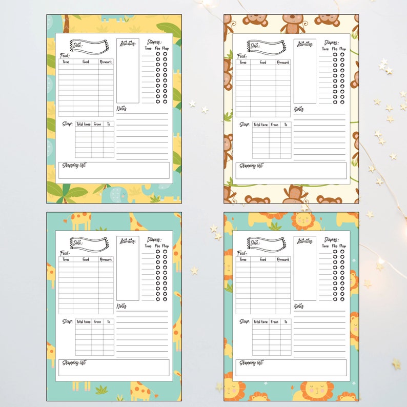 Baby Log Printable, Childcare Log, Instant Download, Nanny Log, Daily ... Baby Log Printable, Childcare Log, Instant Download, Nanny Log, Daily ...