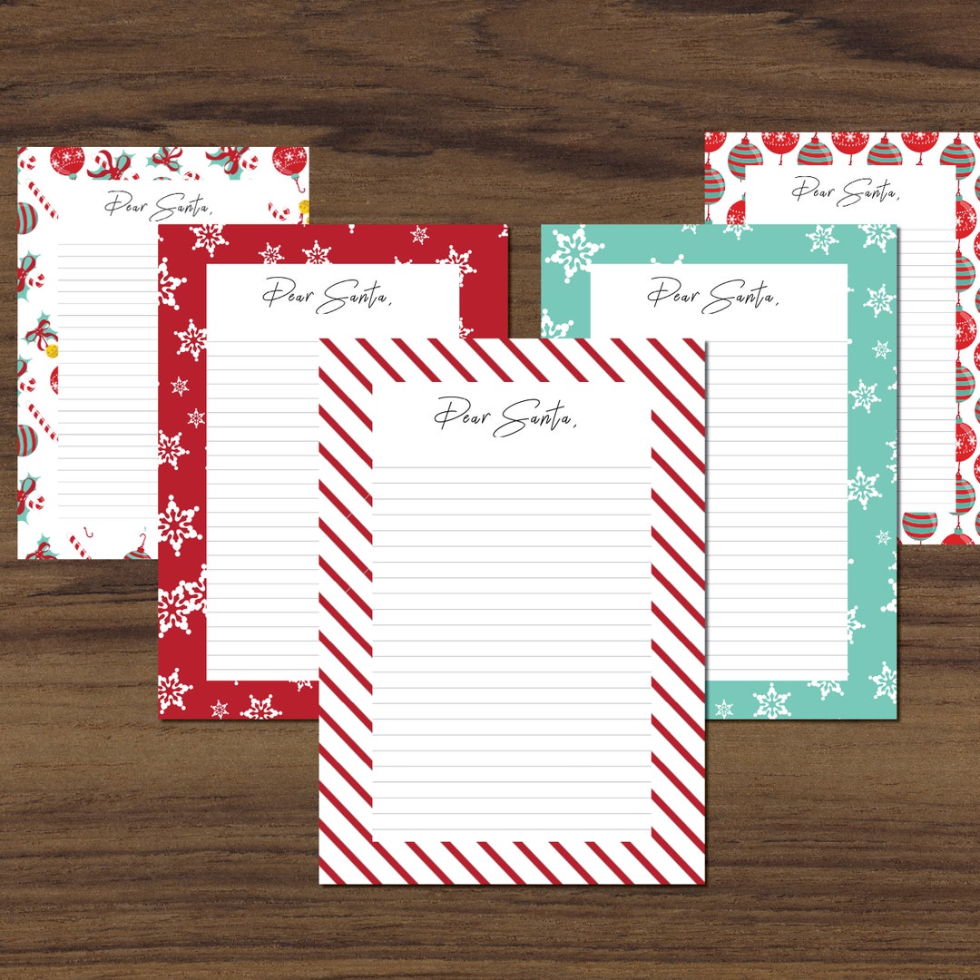 Dear Santa Letter, Christmas Wish List for Adults and Children, Holiday ...