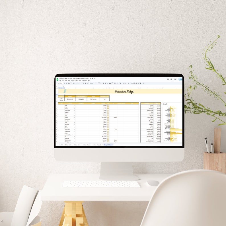 Quinceañera Budget Planner, Editable in Google Sheets, Quince Budgeting ...