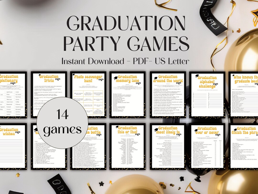Graduation Party Games Printable, Class of 2024 Grad College Party ...