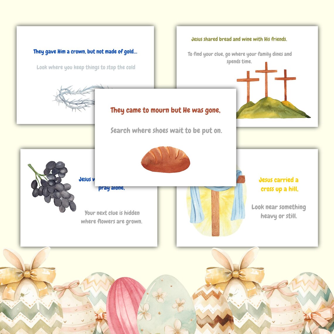 Kids Easter Scavenger Hunt Printable Game, Editable Christian Treasure ...
