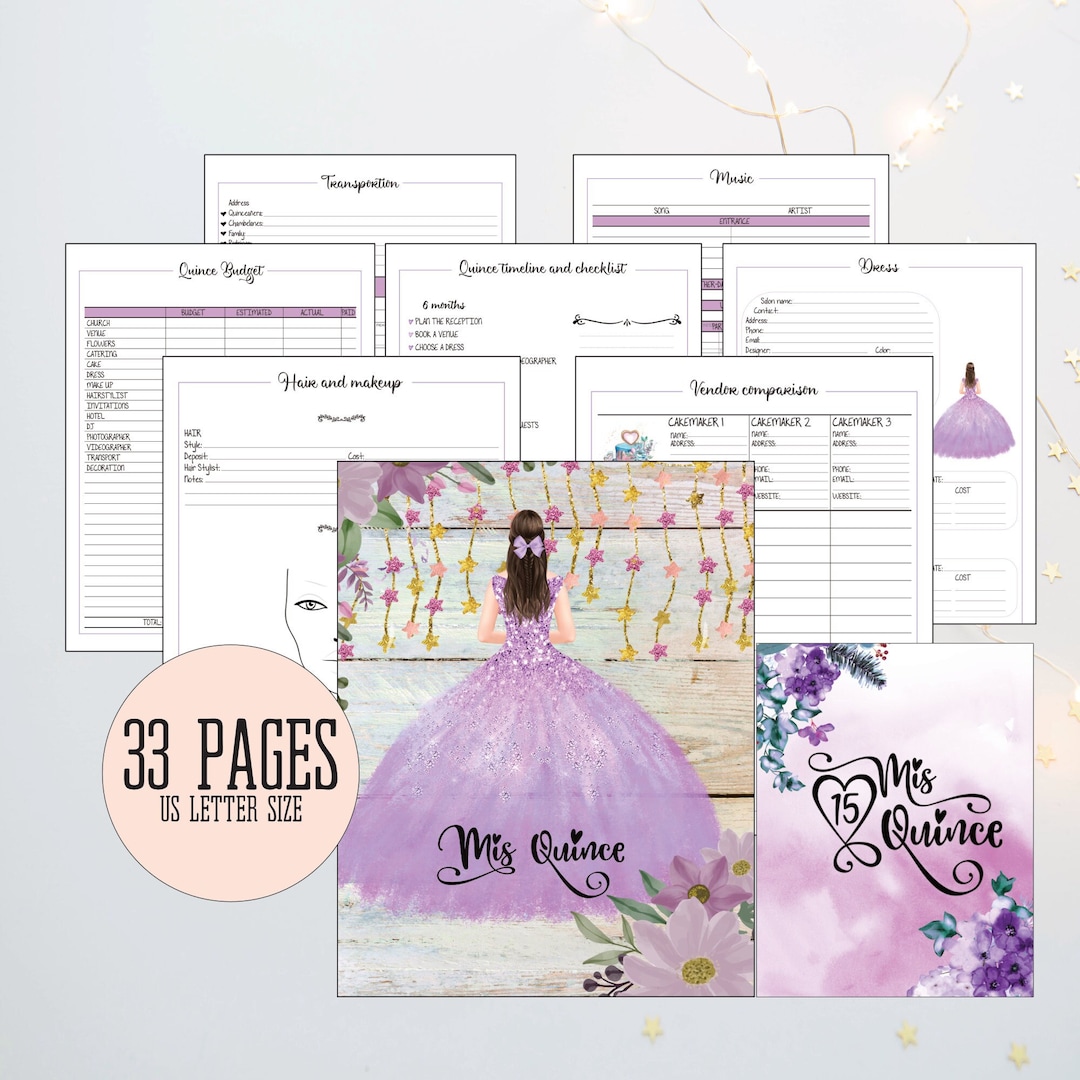 Quinceañera Planner Quince Planning Checklist Quinceañera - Etsy