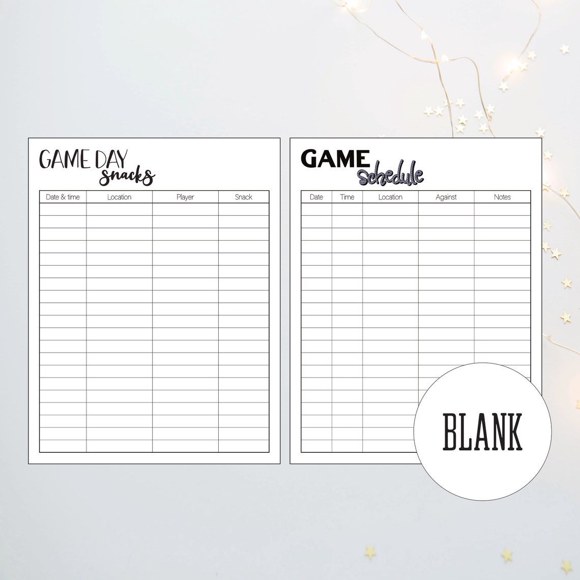 Game Day Snack, Game Schedule Template, Game Day Snack Sign Up ...