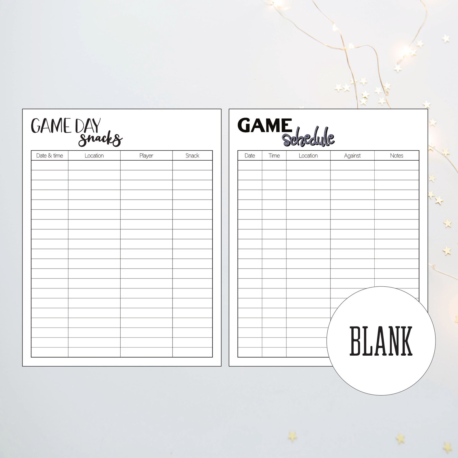 Game Day Snack, Game Schedule Template, Game Day Snack Sign Up ...