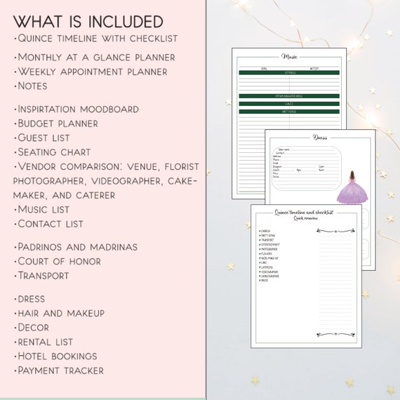 Quinceañera Planner, Quince Planning Checklist,, 43% OFF