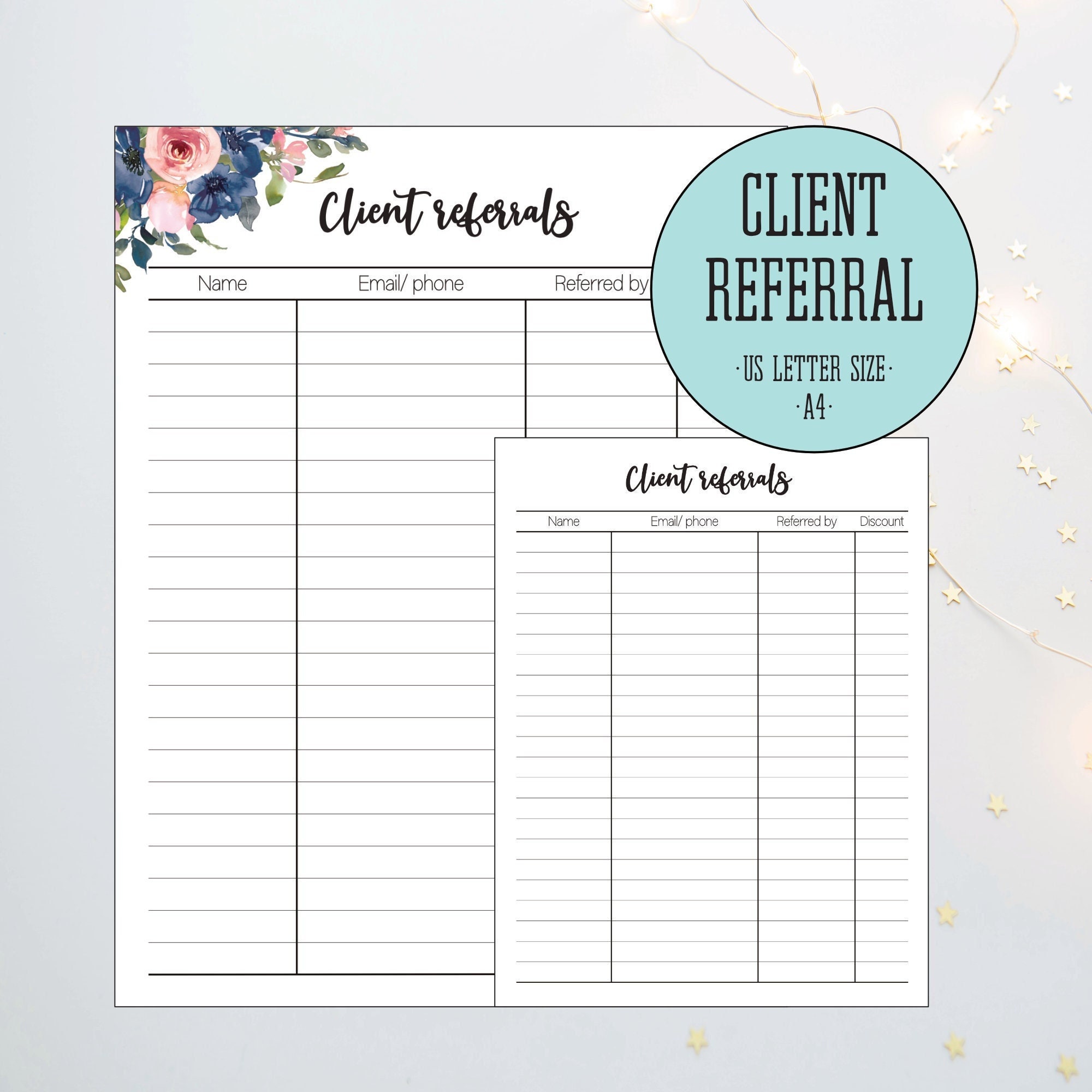 Client Referral Template | Customer Info Sheet & Direct Sales Template ...