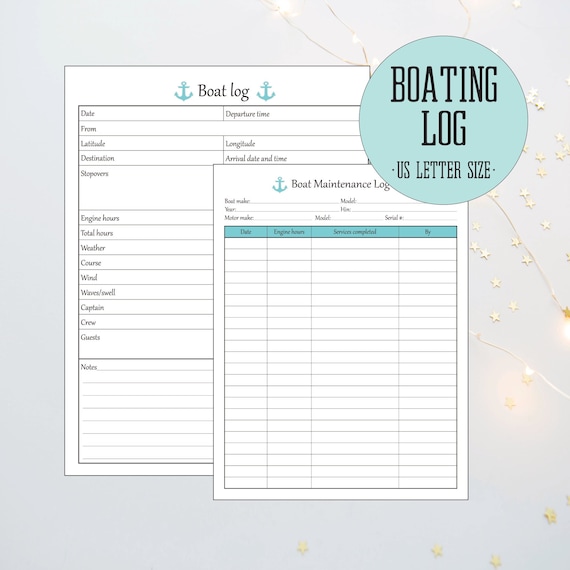 Boating Logbook Boat Gift Boat Log Captain's Log - Etsy Australia