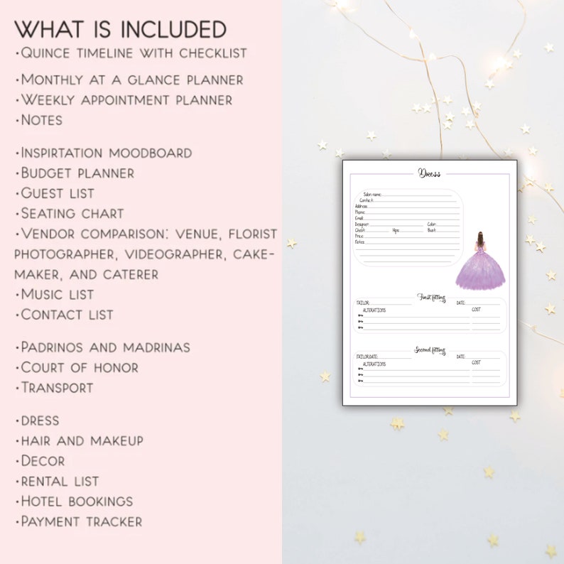 Quinceañera Planner, Quince Planning Checklist, Quinceañera Templates ...